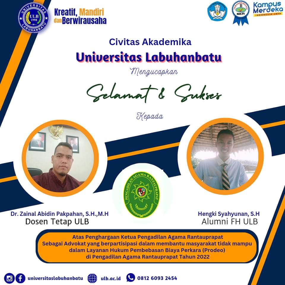 Dosen Tetap ULB dan Alumni FH ULB Raih Penghargaan Dari Ketua PA ...